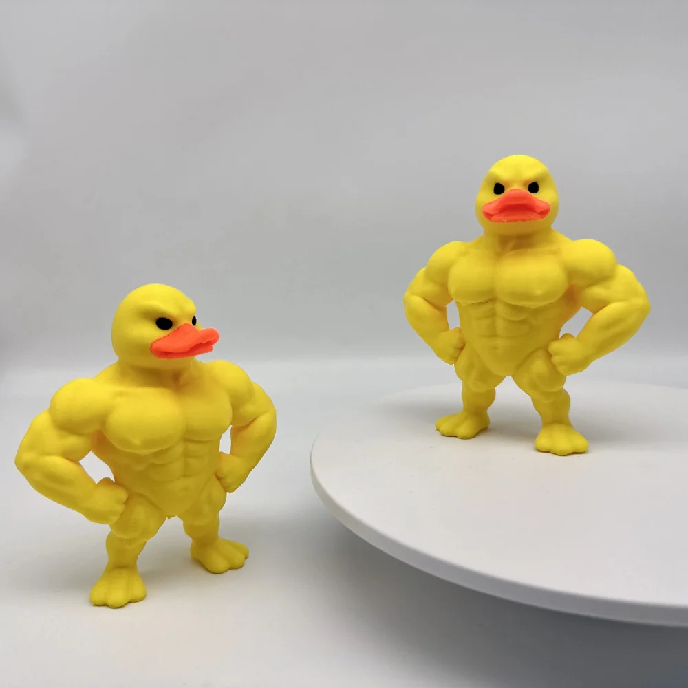 Durable Plastic 3D Printed Muscular Duck Statue Unique Bodybuilder Duck ...