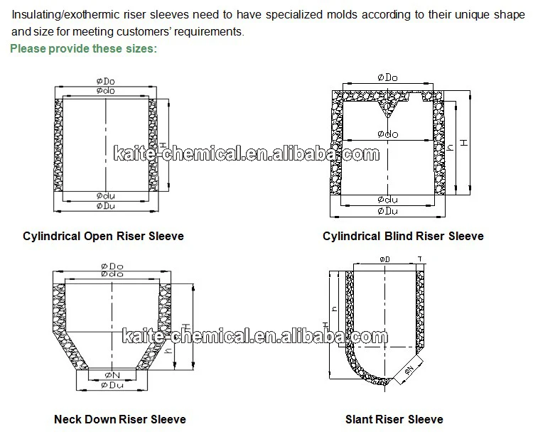 Exothermic-insulating Neck down Type Feeder Sleeves