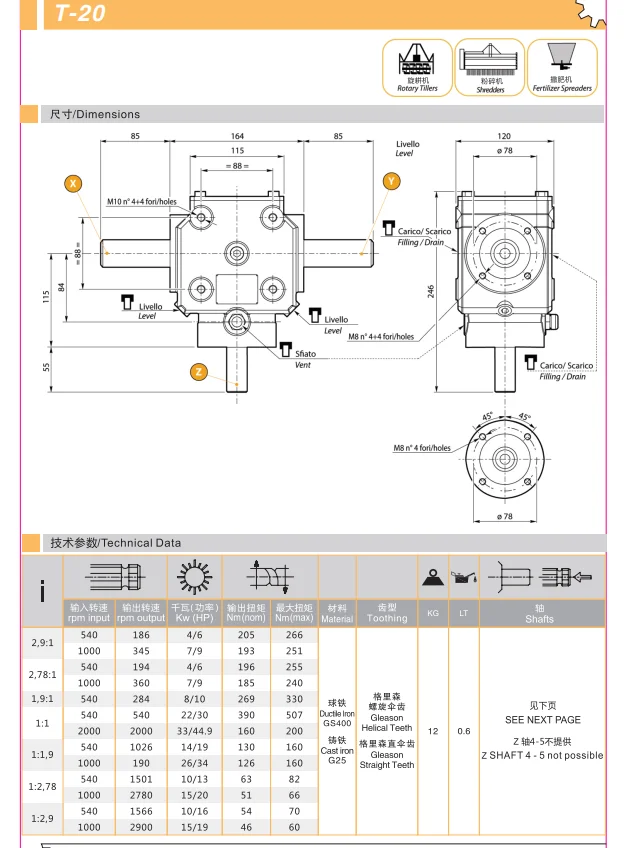 High Quality Agricultural Gearbox T Series for Custom Reducer