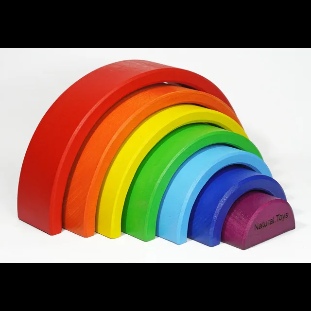 Designed Stacking Wood Rainbow Blocks For Kids Colourful Silicone ...