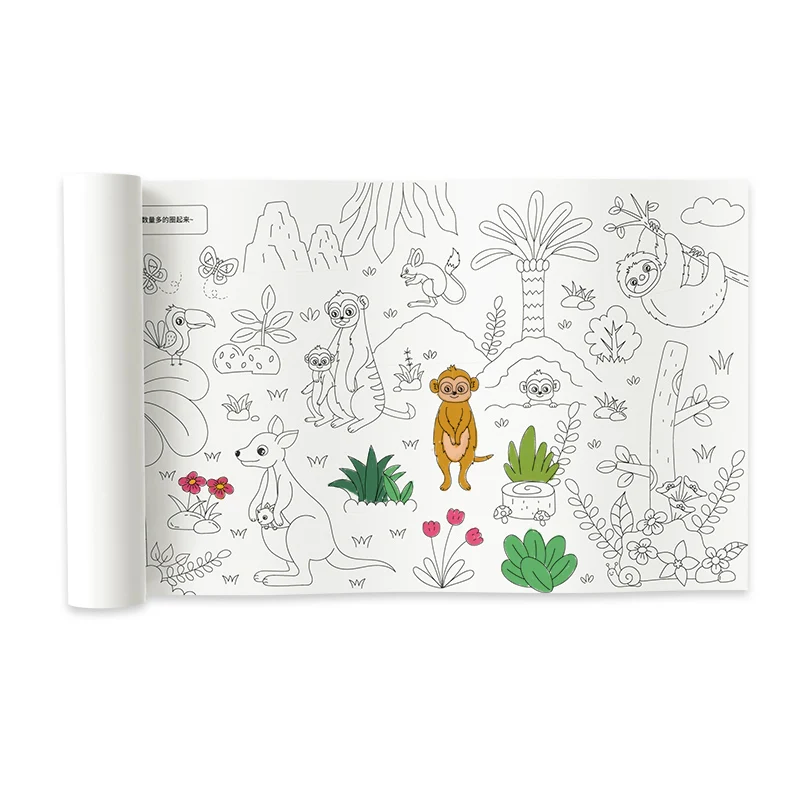 10m Coloring Sketch Paper - Forest Designs Crayons Pencils