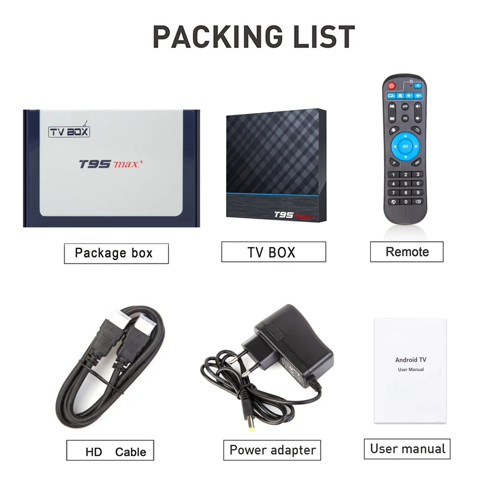 Smart Tv Box T95max+ Android 9.0 Amlogic S905x3 8k Netflix Plex Media ...
