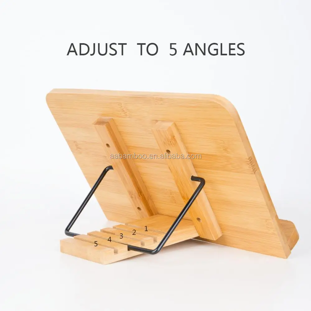 Adjustable Portable Foldable Bamboo Wood Display Recipe Reading Story ...