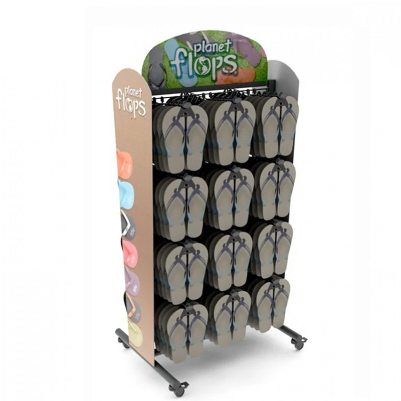 Modern Metallic Durable Retail Store Fixture Flip Flops Display Rack ...