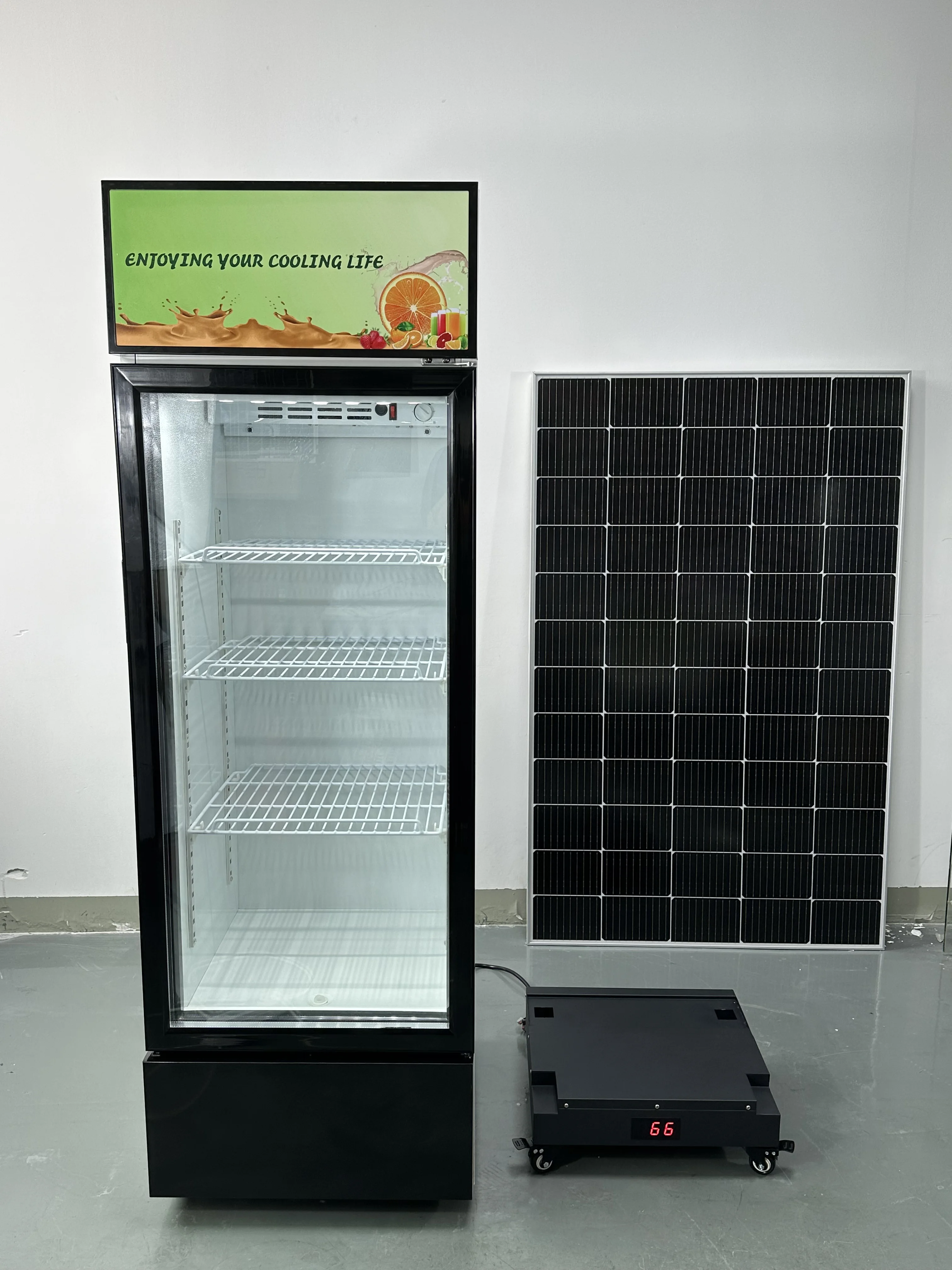 Solar Display Fridge - Rechargeable 268L Refrigerator