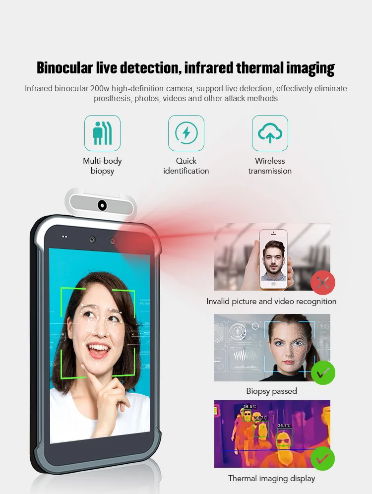 Face Recognition Thermal Measuring Instruments Infrared Body