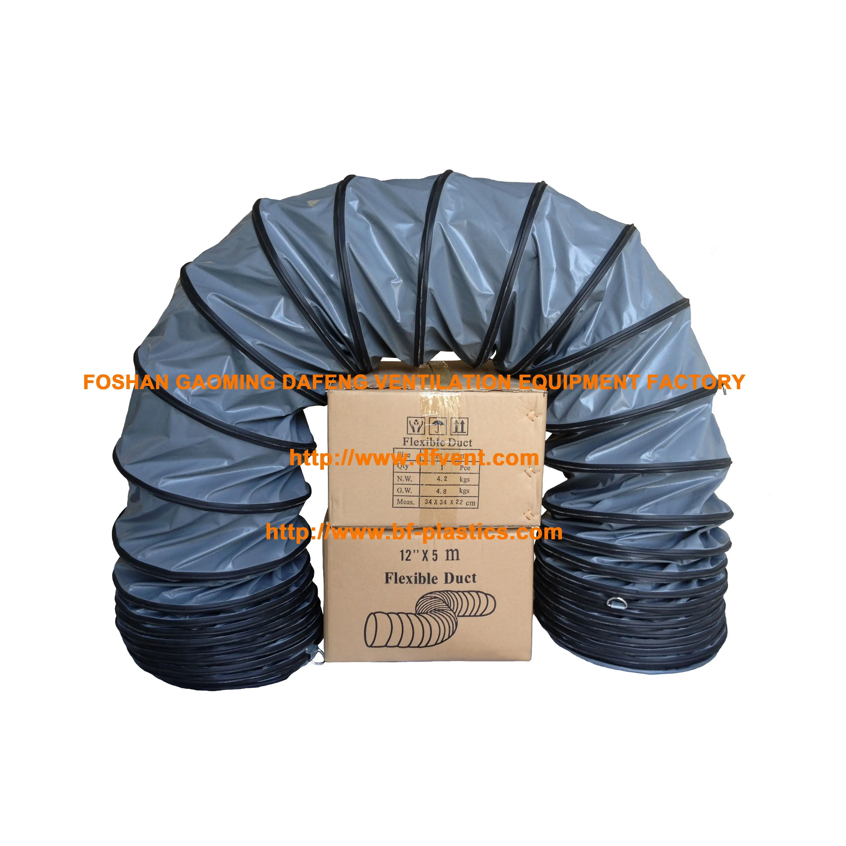 30" 5m Spiral Flex air Conditioning Duct Aircraft PCA Ducting Flexible air Duct for Boarding ...