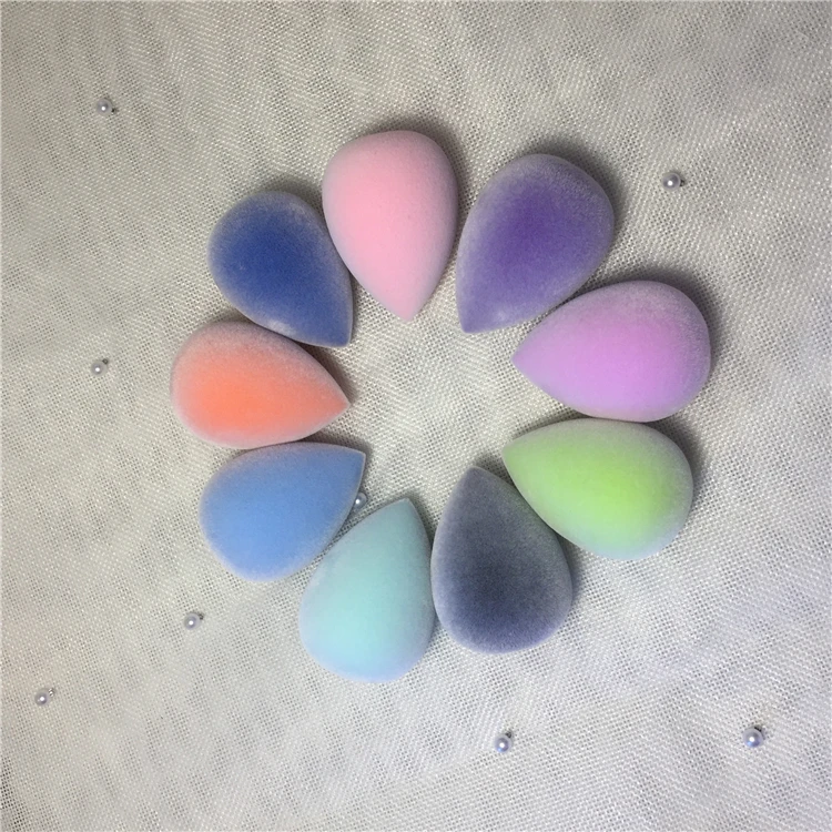 Teardrop Micro Velvet Fuzzy Beauty Make Up Sponges Water Drop Shaped ...