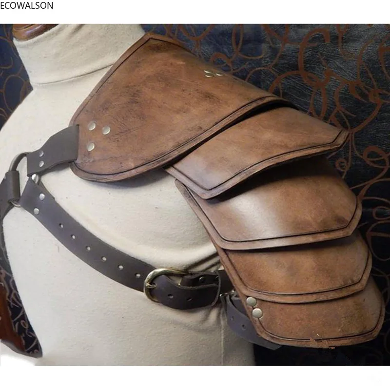 Medieval Single Shoulder Armor - Gothic Steampunk PU Leather