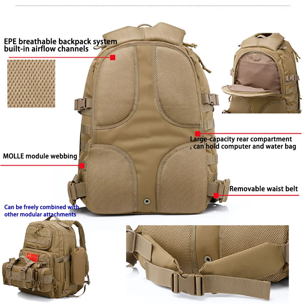 Yakeda 600d Outdoor Hiking Tactical Backpacks Camping Travel Bags Laser ...