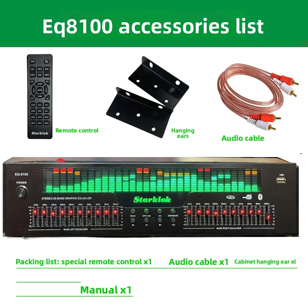 EQ-8100 Hi-Fi Preamp Player with BT 5.4 & 20 Segment Equalizer ...