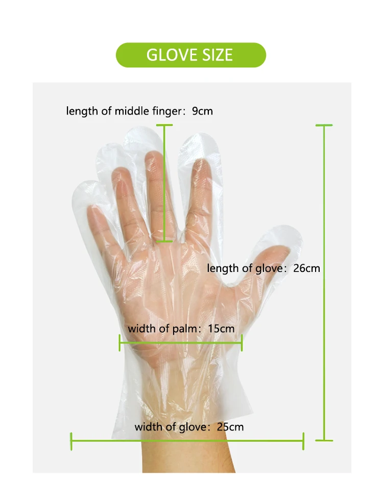 Disposable Transparent Plastic Gloves With Custom Packaging Fit for ...