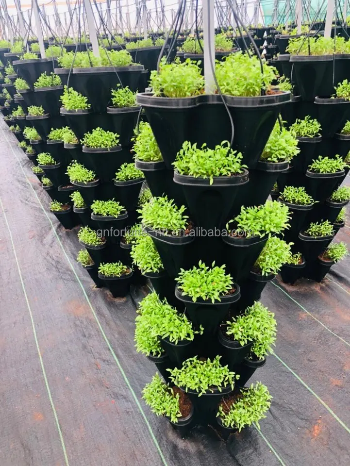 Hydroponic Stackable Tower Hydroponics Garden Vertical Flower Pot - Buy ...