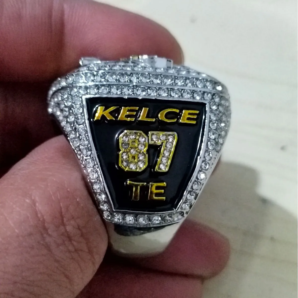 2023-2024 NFL Champions KC Ring - High Quality Rhinestone Design
