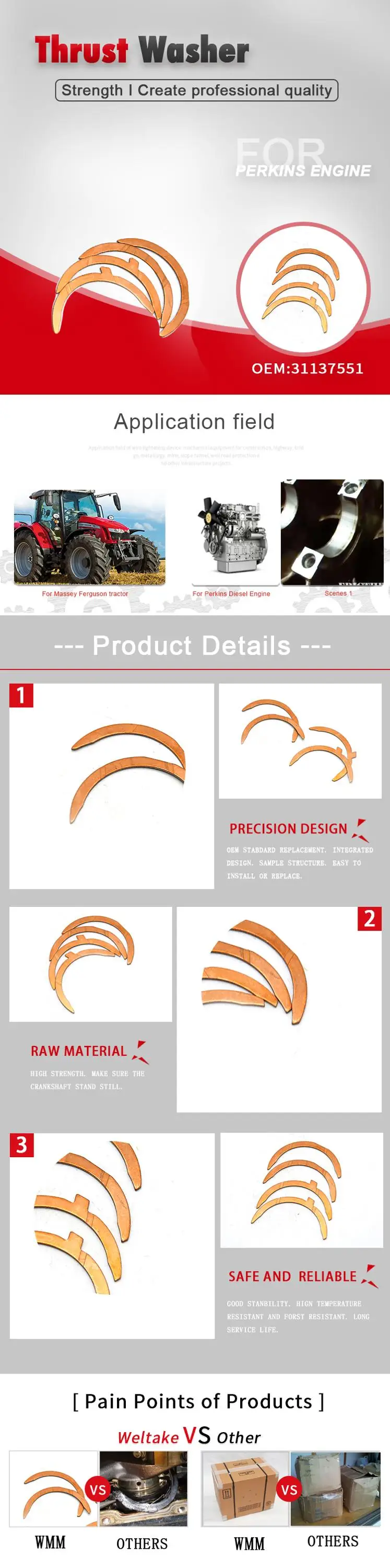 31137551 31137561 Thrust Washers for Agricultural Machinery