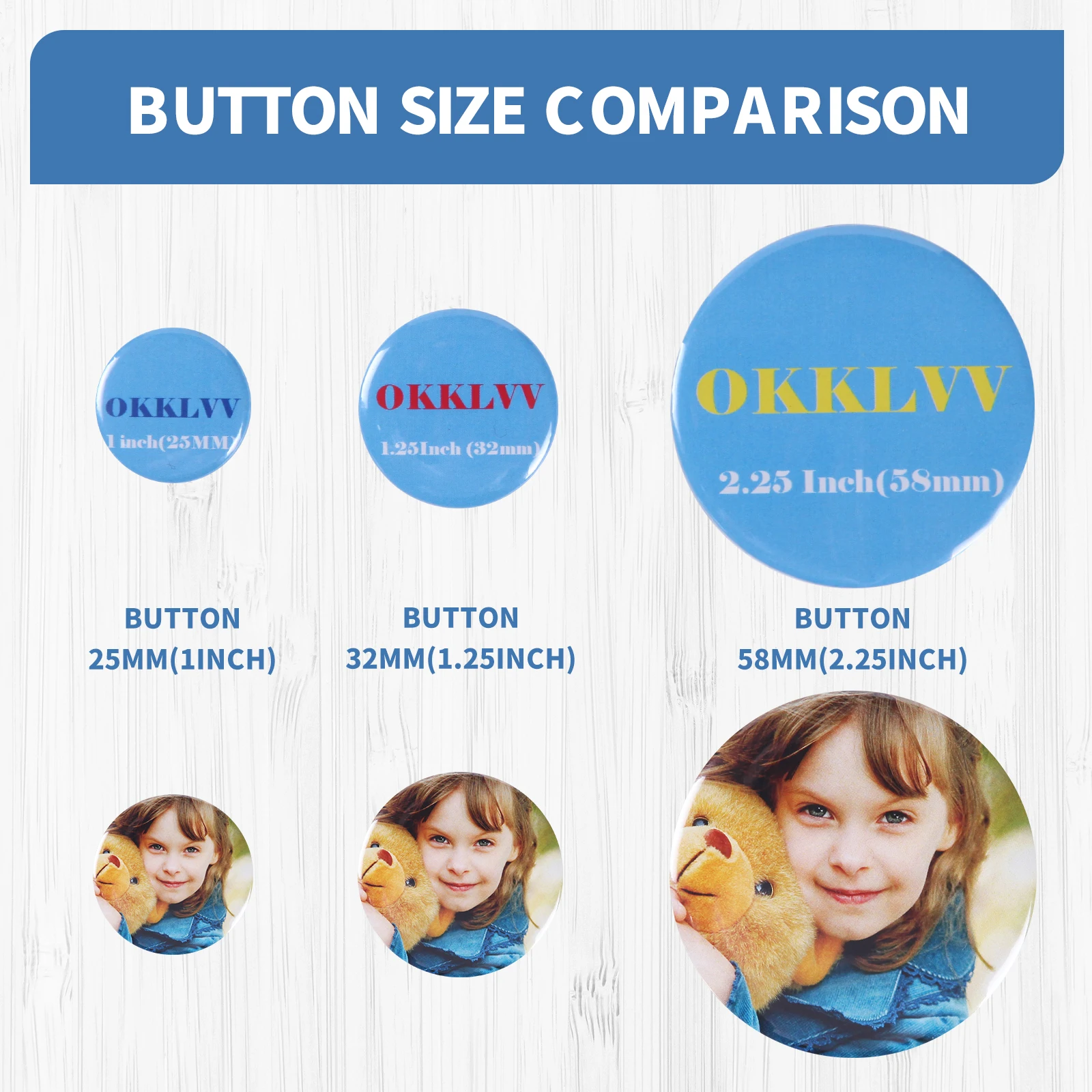 58mm Button Parts - Blank Pin Badge Material for Creative DIY