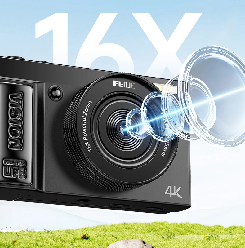 BENJIE 4K 64MP Popular Compact Digital Camera High Resolution HD Dslr ...