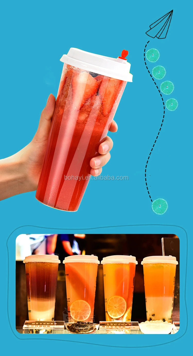 Hot Sale Plastic Container 700ml Boba Bubble Tea Juice Drinking Cup ...