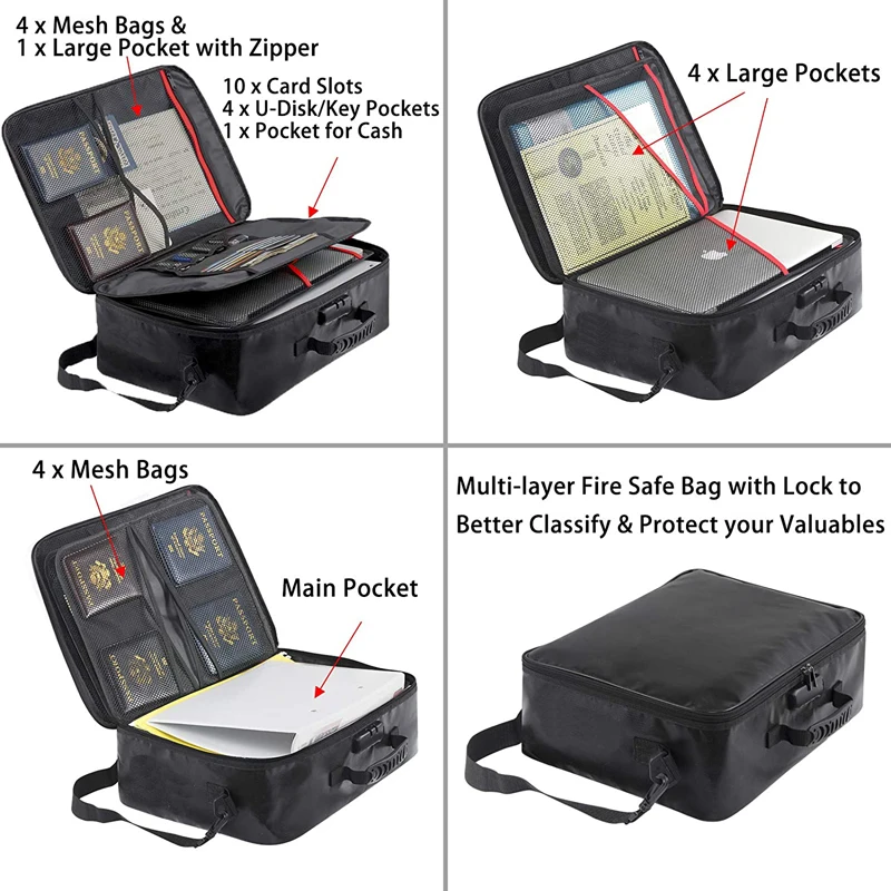 5-layer Fireproof And Waterproof Fiberglass Organizer Bag Custom Case ...