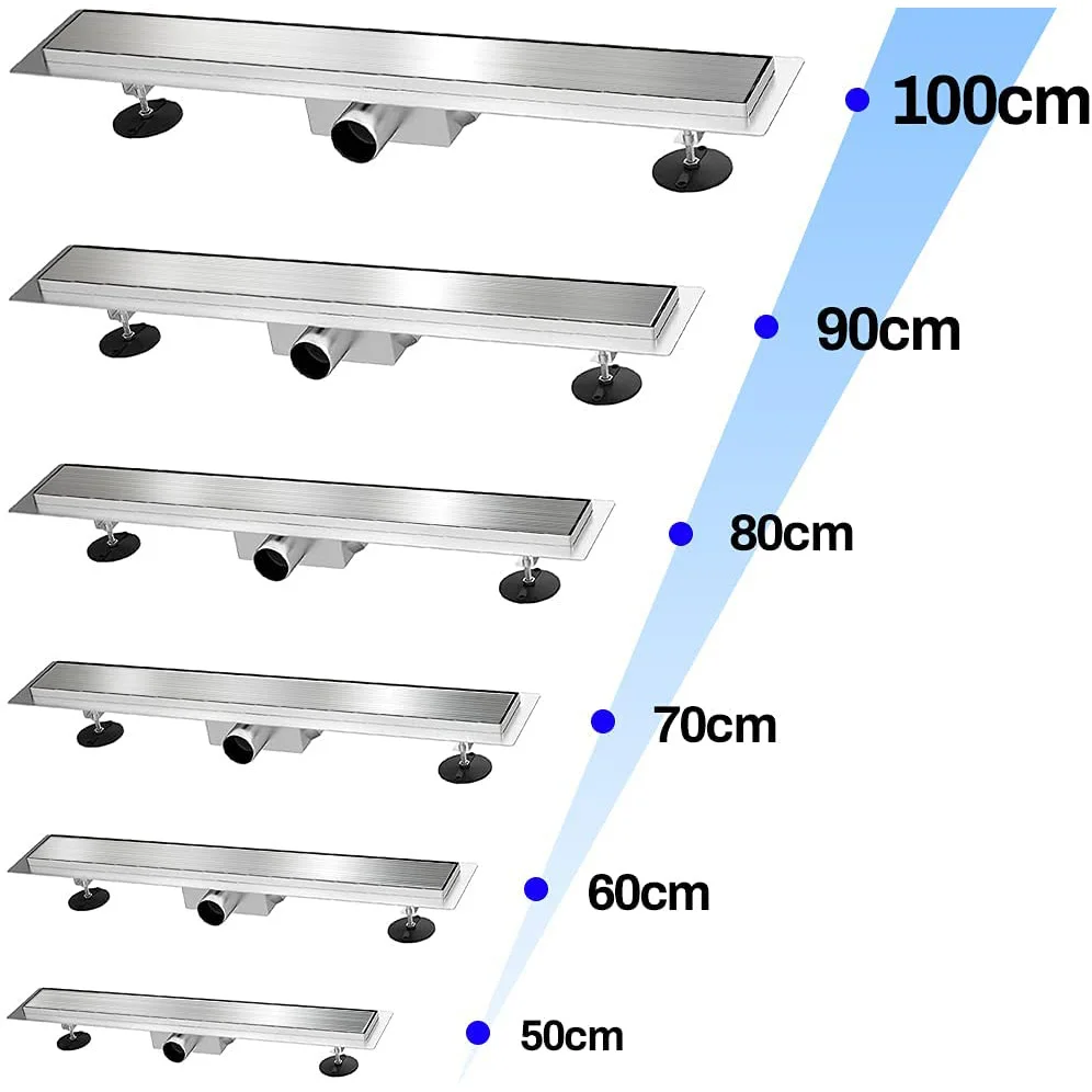 Custom Bathroom Concealed Linear Drain SS304 Channel Stainless Steel ...