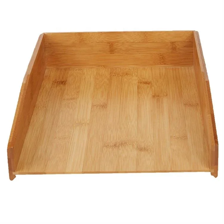 Custom Bamboo File Organizer Stackable Letter Tray Document Rack ...
