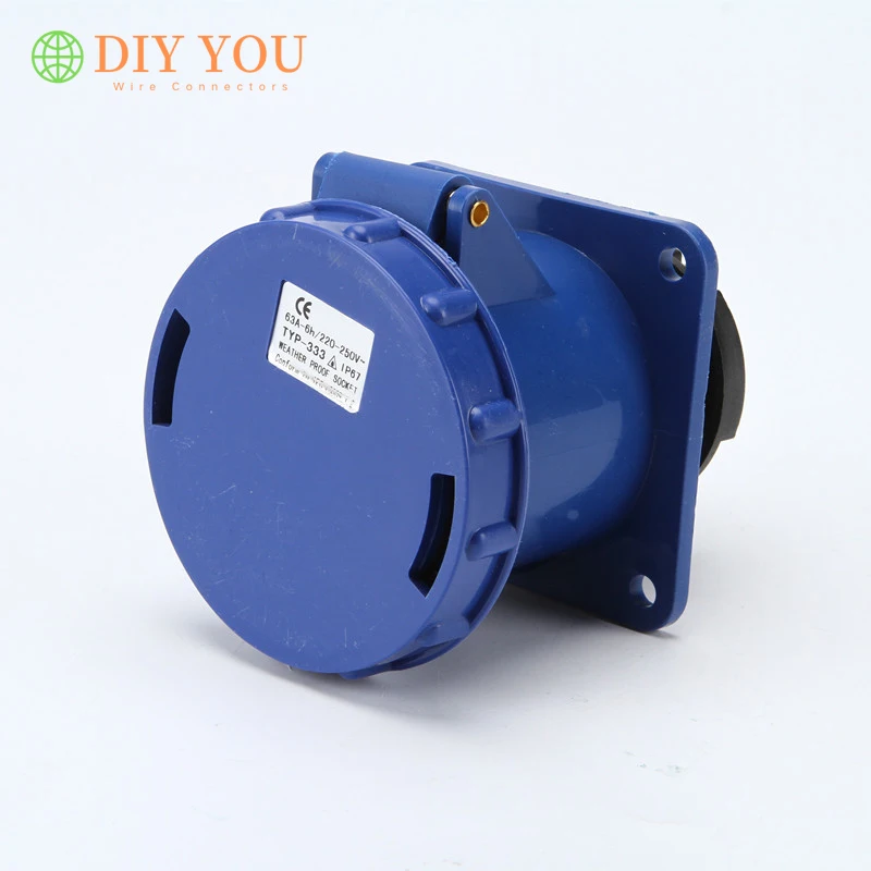 63a Ip67 220v-240v 3 Pin 2p+e 333 Type Industrial Socket And Plug ...