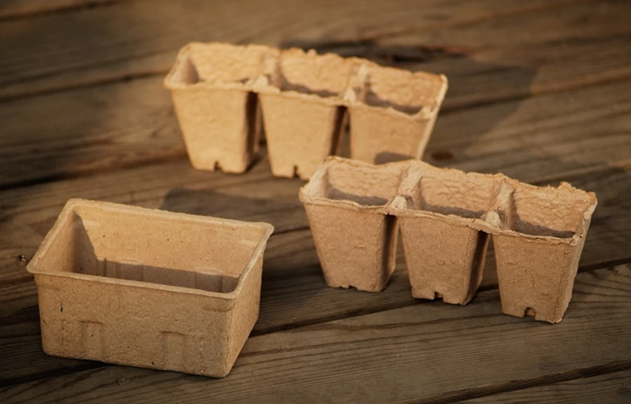 Biodegradable Paper Pulp Flower Pots Green Plant Seedling Tray ...