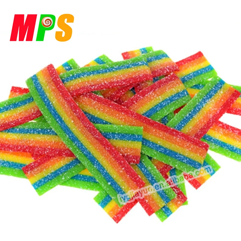 Sour Belts Strips - Colorful Coated Sugar Yummy Gummy Candy