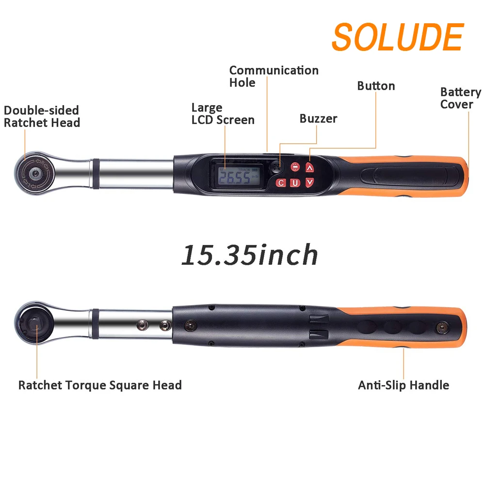 SOLUDE Electronic Digital Adjustable Torque Wrench - Precision Tools