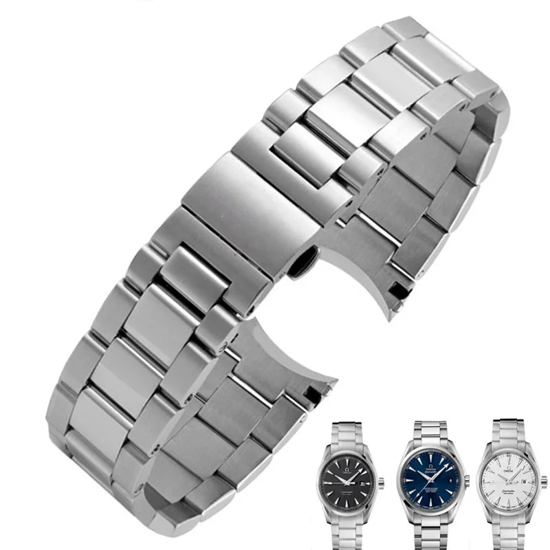 For Omegaa Watch Seamaster Strap Original Solid Steel Watch Band 20mm ...