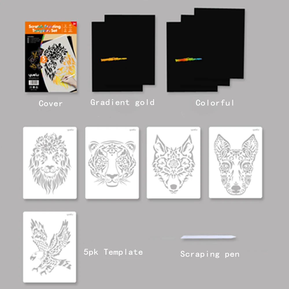 Custom Cartoon Scratch Paper Book Set for Kids Ages 2-4