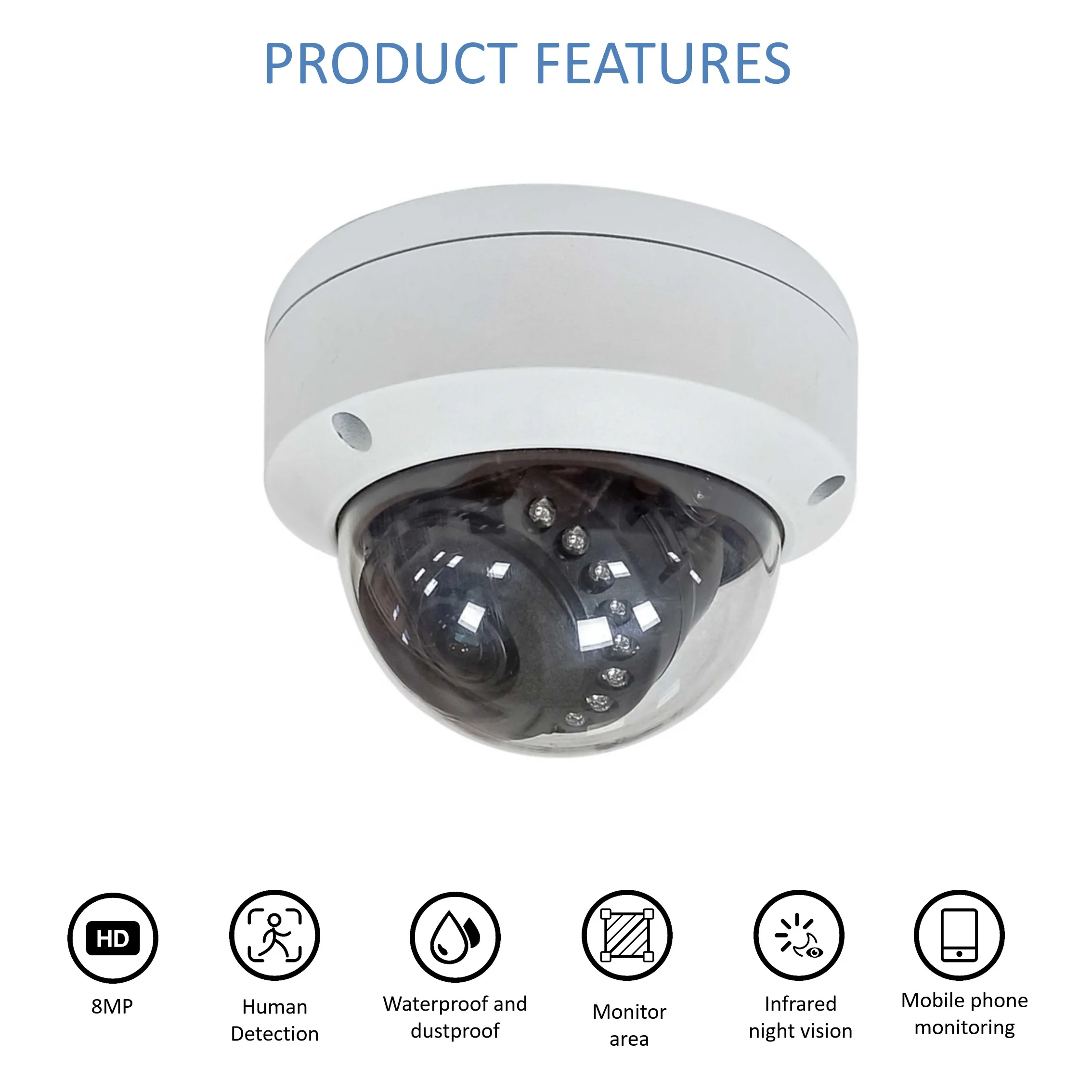 8MP 4K POE NVR Kit CMOS Sensor Infrared Night Vision Outdoor Wired ...
