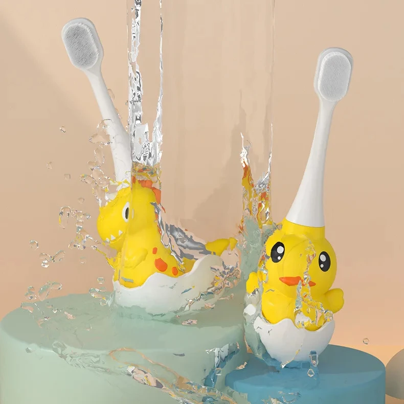 Cute Cartoon Duck Toothbrush Soft Bristle Silicone Children's ...