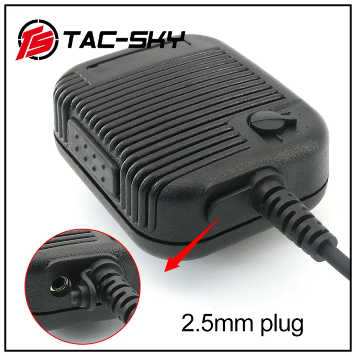 TS TAC-SKY 6-Pin PTT Adapter - Tactical Headset for Walkie Talkie