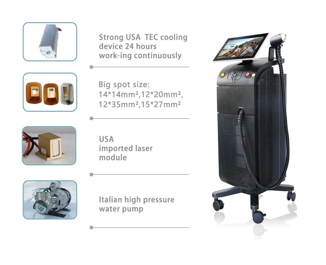 1600w Laser Soprano Ice Laser Hair Removal Machine Diode Laser Hair ...