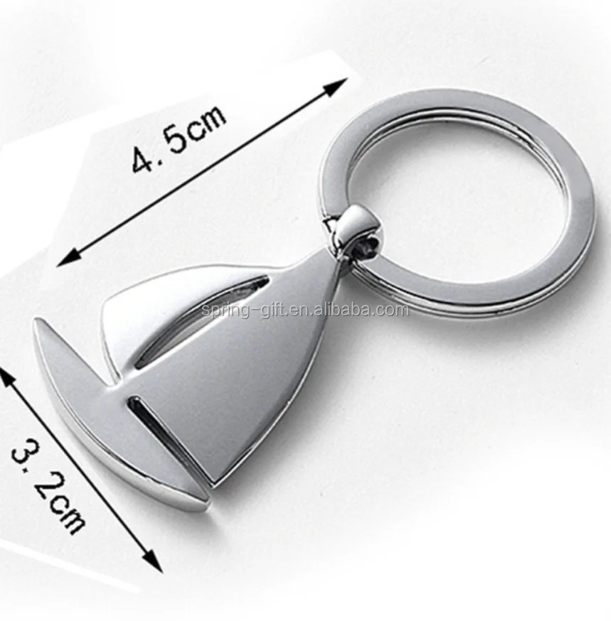 Metal Sailing Boat Keychain - Zinc Alloy Sailboat Ring