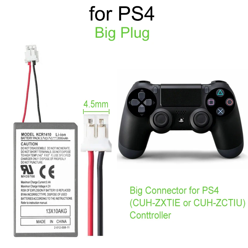 2000mAh for Sony PS4 battery Pack PlayStatoin4 Dualshock4 Wireless controller Rechargeable Batteries with USB Charger Cable Alibaba