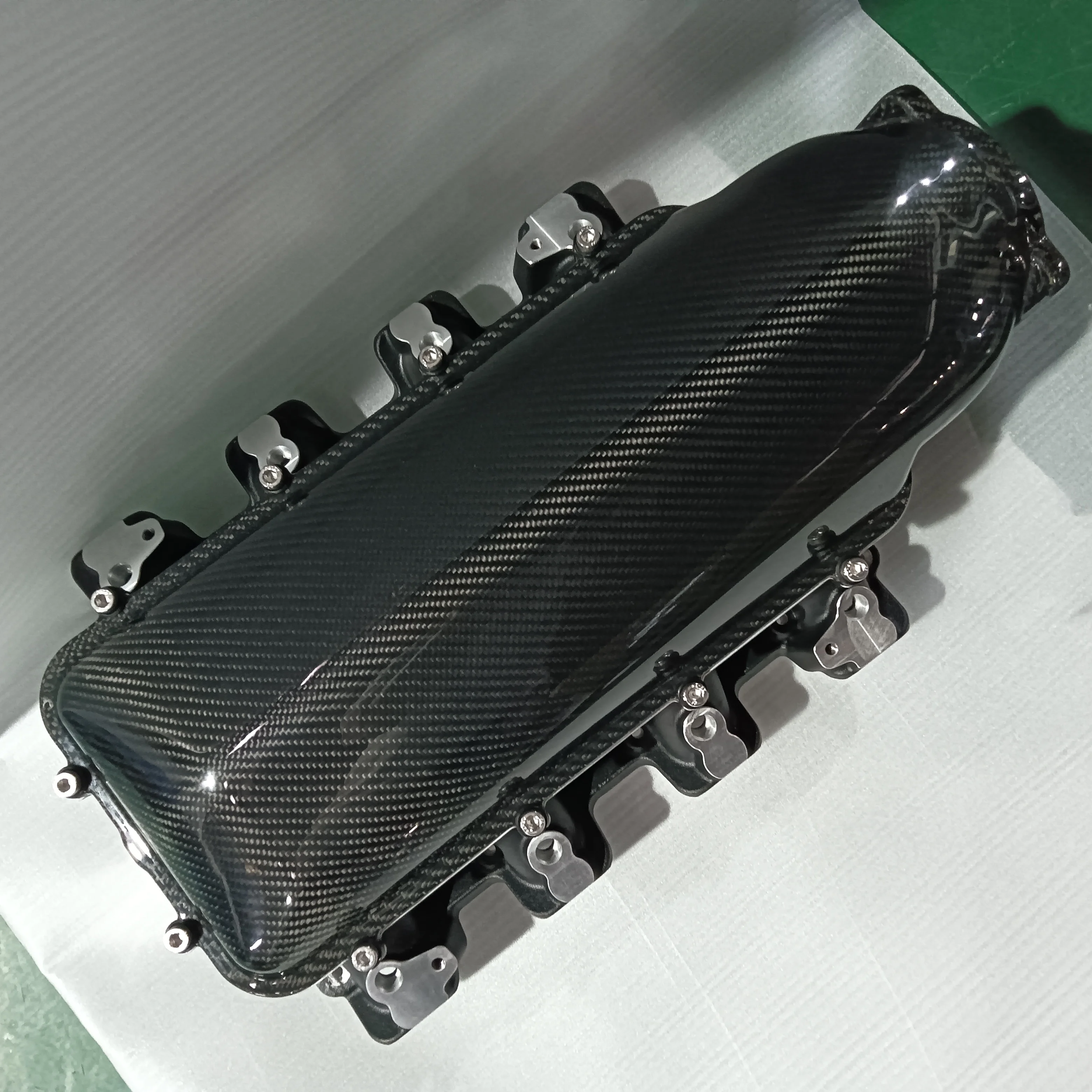 Dry Pure Carbon Fiber Top Lid Lo-ram Modular Intake Manifold Fit LS3 ...