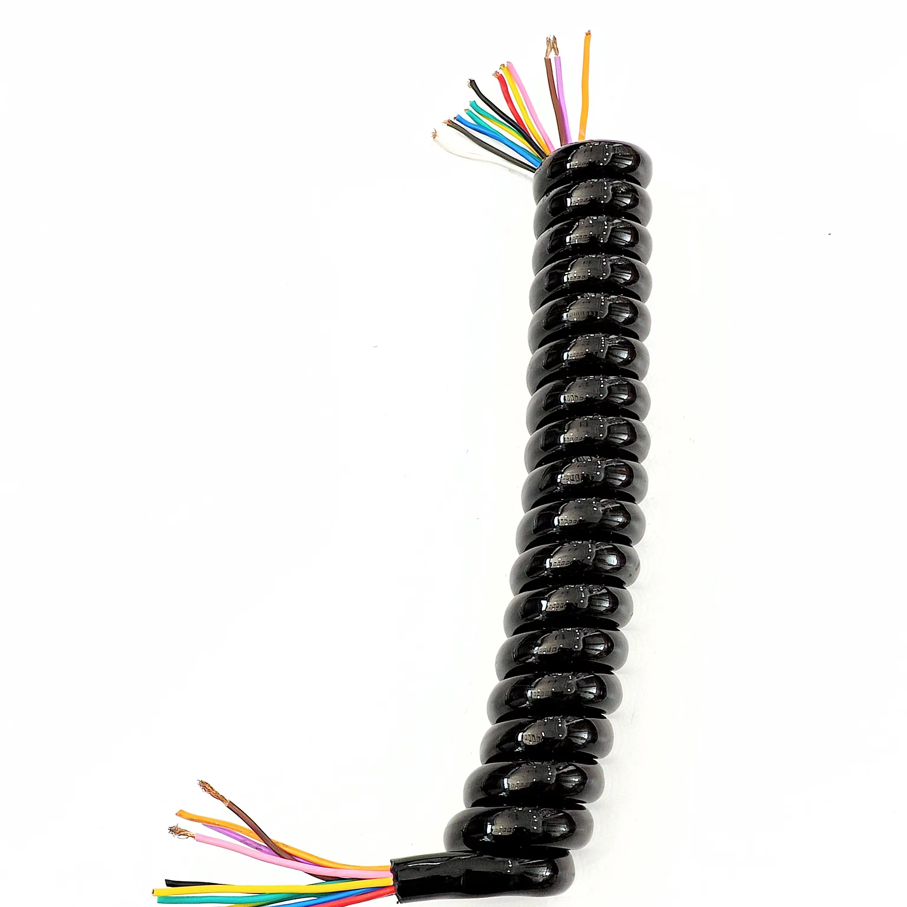 Hot Selling Tpu Black Spring Wire 12-core 1.5mm2 Spiral Cable - Buy ...