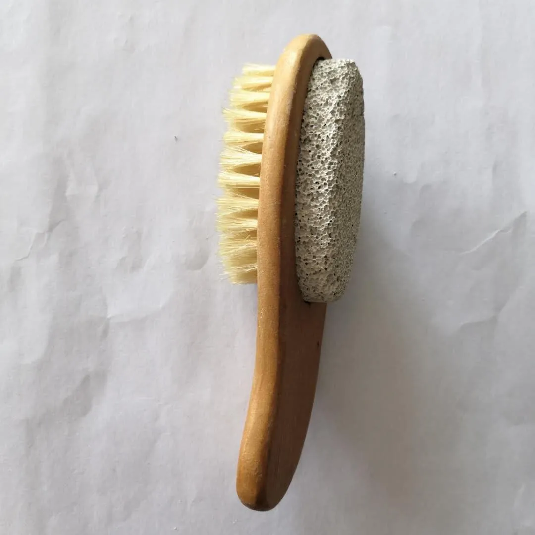 New Pumice Stone Brush With Wooden Handle Bristle Pumice Stone Brush ...
