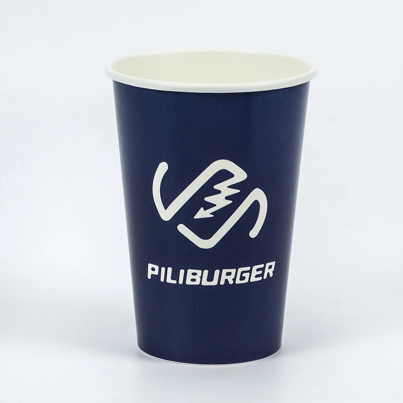 Hot Coffee Paper Cup Black Disposable Double Wall Gold Foil Stamping