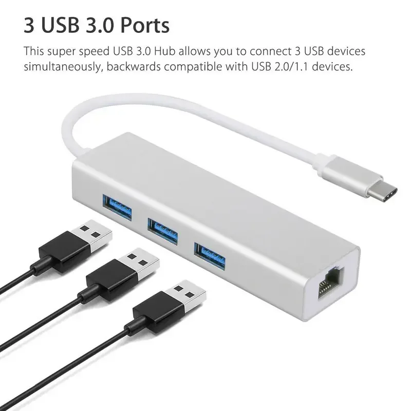High Quality Usb 2.0 Hub To Ethernet Rj45 Lan Adapter Usb 3.0 Usb Hub ...