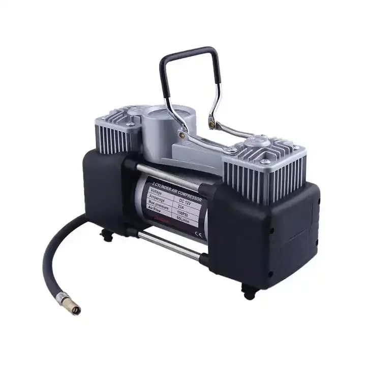 Heavy Duty Double Cylinder Tire Inflator Mini Car Air Compressor Ce ...
