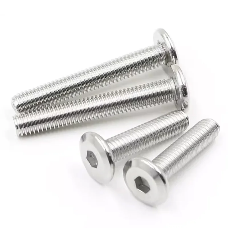 Ss304 Furniture Screw With Bevel Corner Chamfer Flat Round Head Hexagon ...