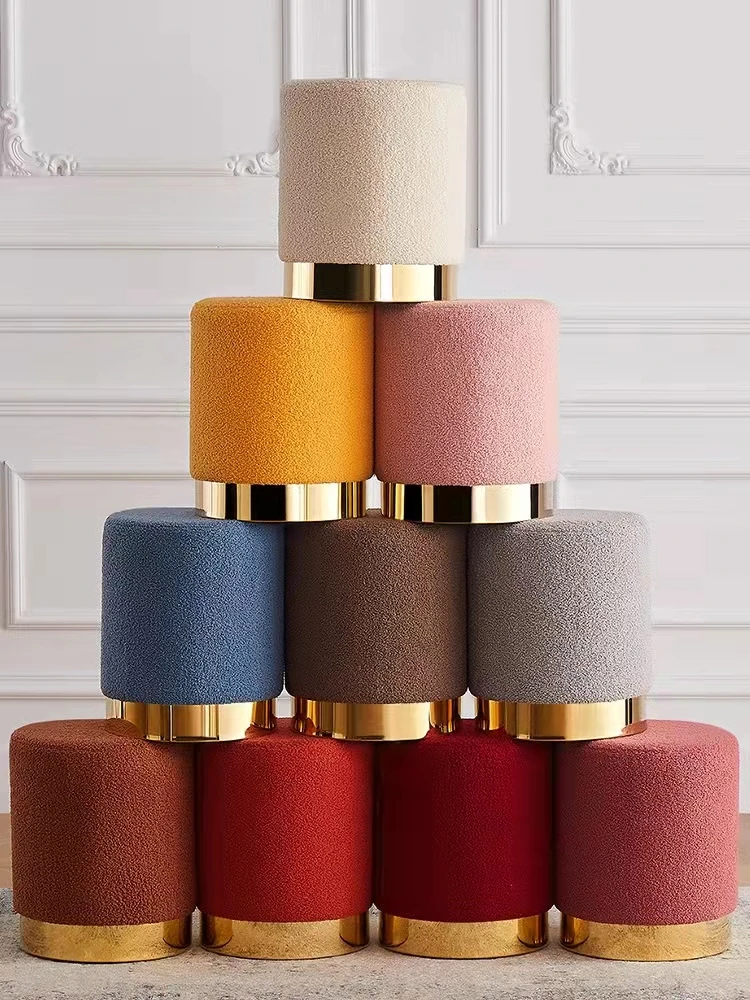 Shop Our Collection of Cheap Side Pouf Stools in Pink Velvet