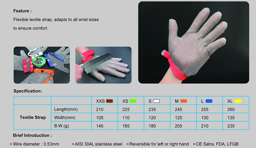 304 Anti Cutting Safety Butcher Protection Stainless Steel Wire Mesh ...