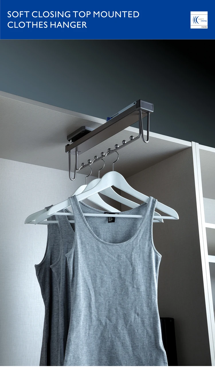 UNIHOPPER Soft Closing Top Mounted Clothes Hanger - Space Efficient ...