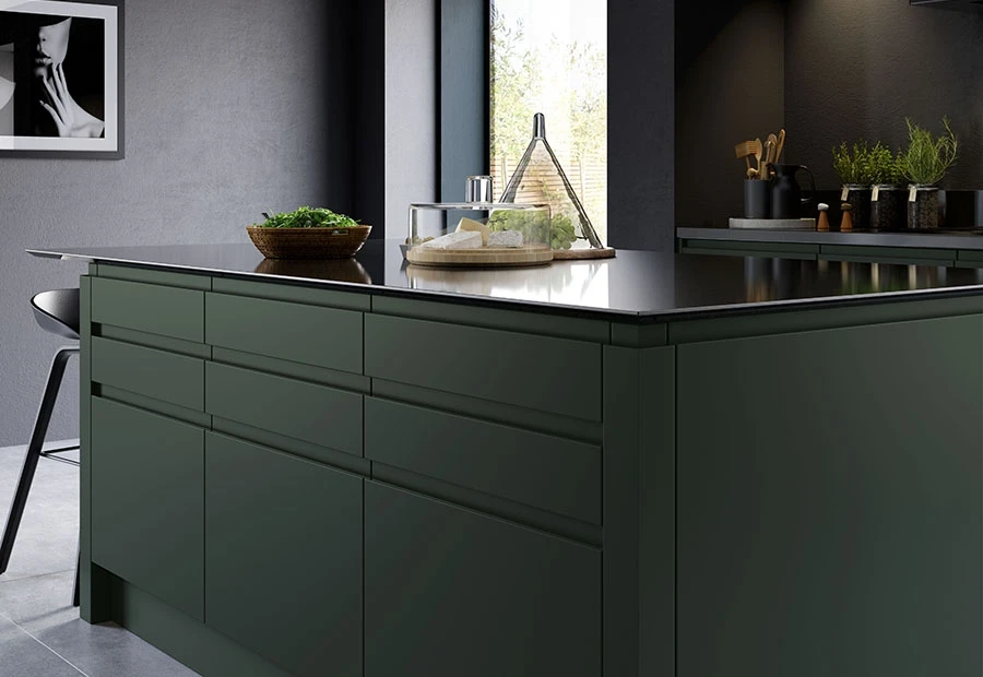 Vermonhouzz Bespoke Cheap Green Paint Mdf Kitchen Cabinet Melamine ...