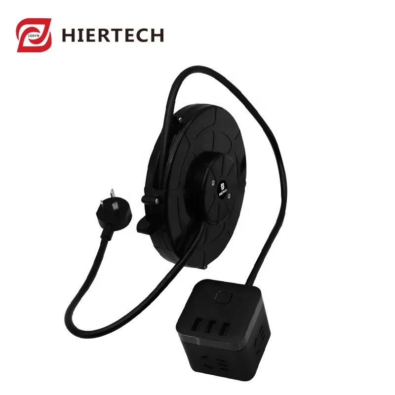 Hiertech Retractable Cable Reel With Usb Cable Reel Socket Customized ...