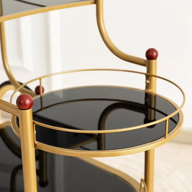 Luxury Metal Glass Tea Wine Food Catering Drinks Serving Trolley Cart ...